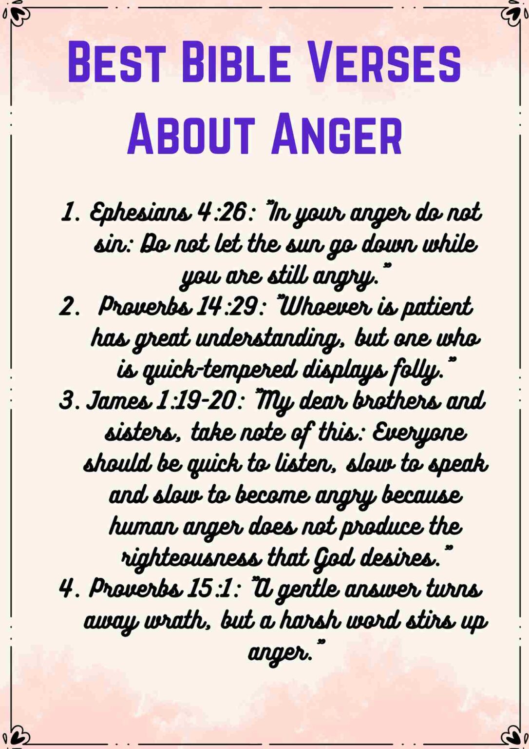 160+ Bible Verses About Anger [To Control, Forgiveness] - † ️️ Daily ...
