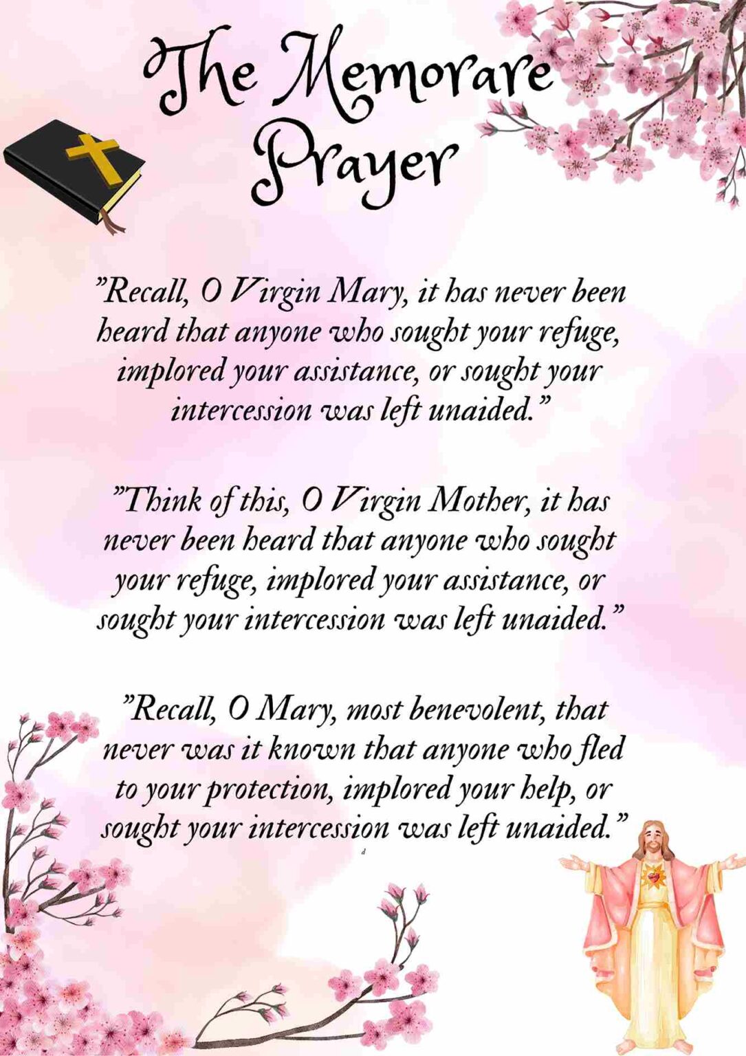 150+ The Memorare Prayer - † ️️ Daily Blessings Prayer ️
