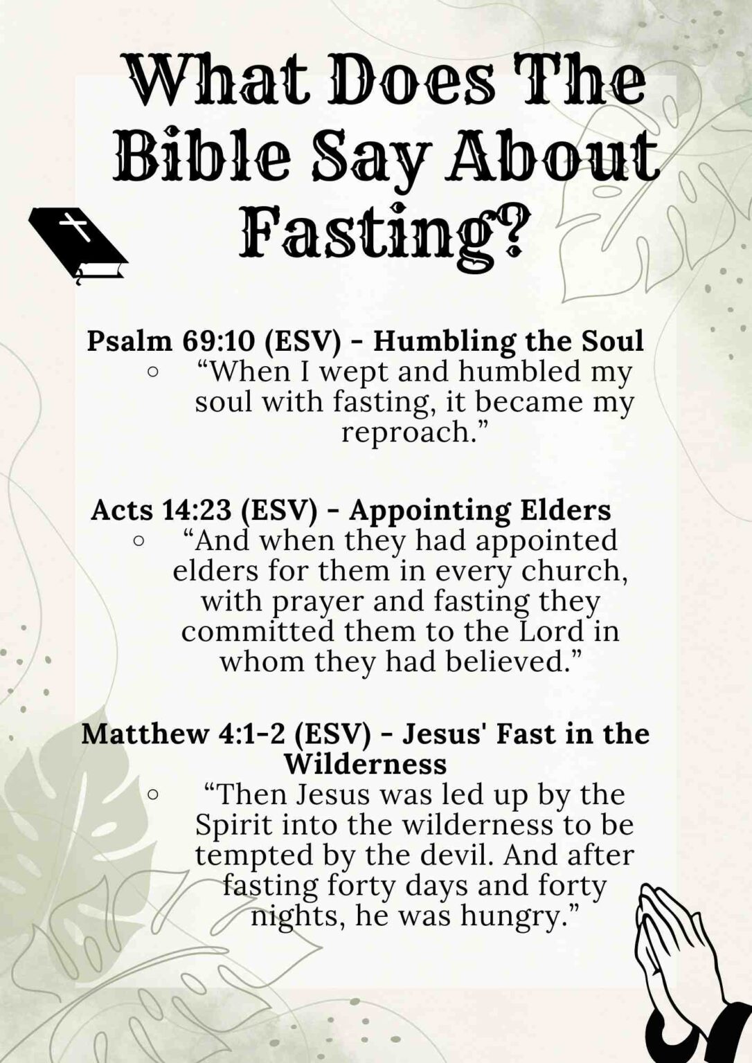 What Does The Bible Say About Fasting? [Verses] - † ️️ Daily Blessings ...