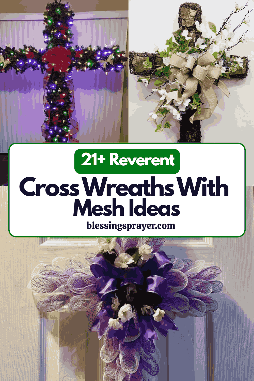 21+ Reverent Cross Wreaths With Mesh Ideas - † ️️ Daily Blessings Prayer ️