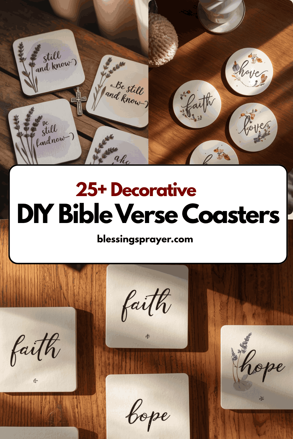 25+ Decorative DIY Bible Verse Coasters - † ️️ Daily Blessings Prayer ️