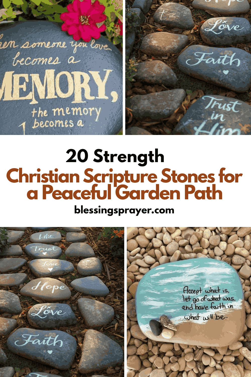 20 Strength Christian Scripture Stones for a Peaceful Garden Path ...