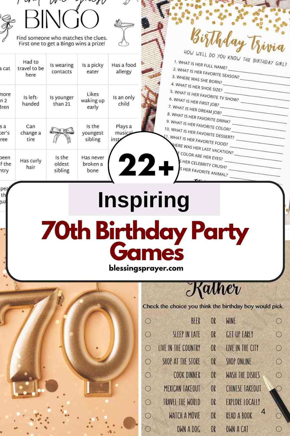 22+ Inspiring 70th Birthday Party Games - † ️️ Daily Blessings Prayer ️