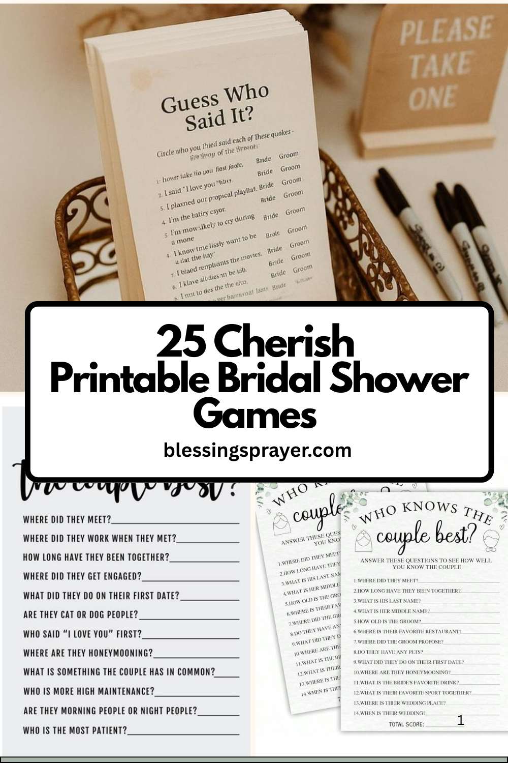 25 Cherish Printable Bridal Shower Games - † ️️ Daily Blessings Prayer ️